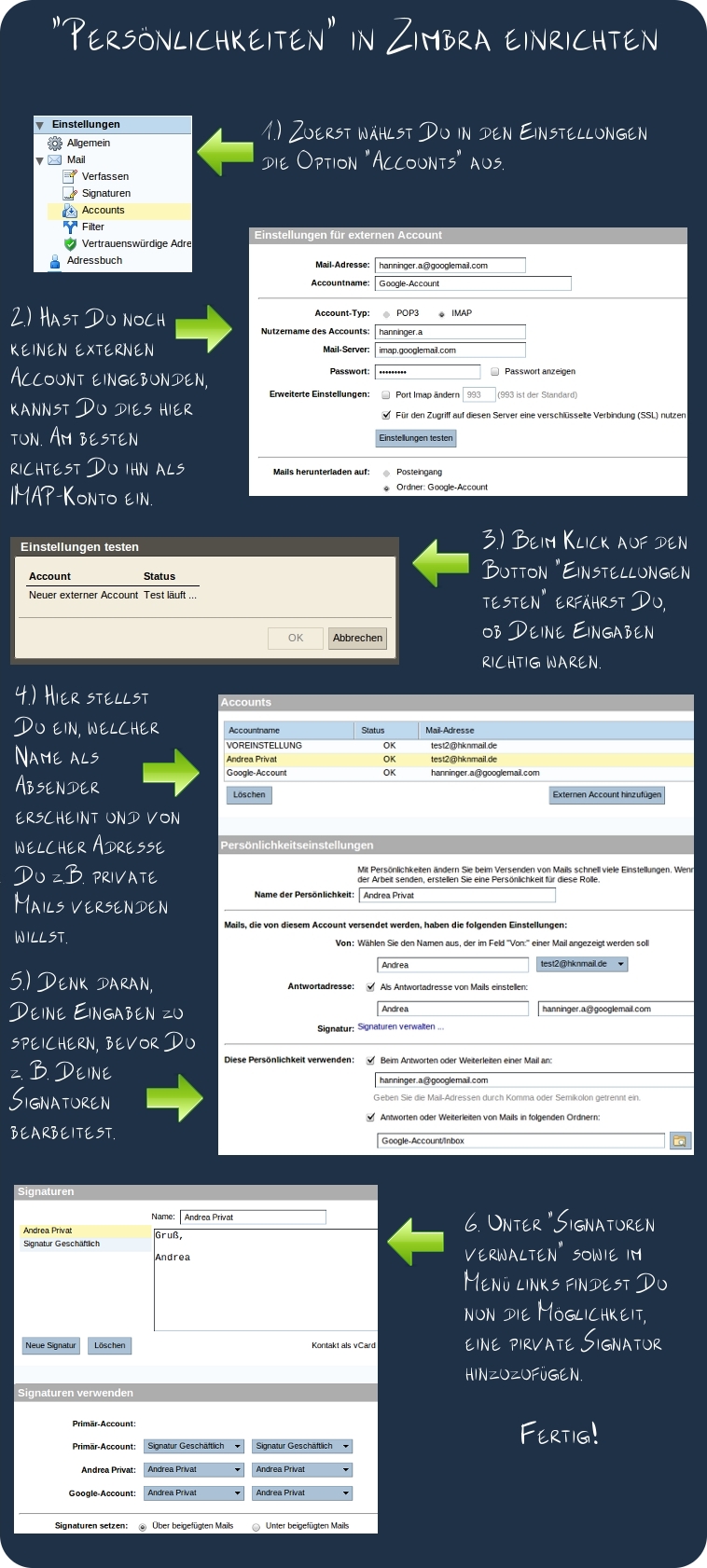 Zimbra kann auch „multiple Persönlichkeiten“… - HKN